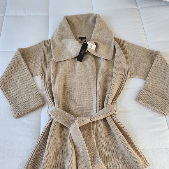 Talbots | Sweaters | Talbots Beige Knit Cardigan With Wide Collar ...